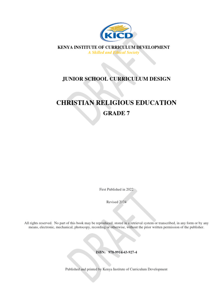 CRE Grade 7 Design Formatted April 2024 | PDF | Curriculum | Learning