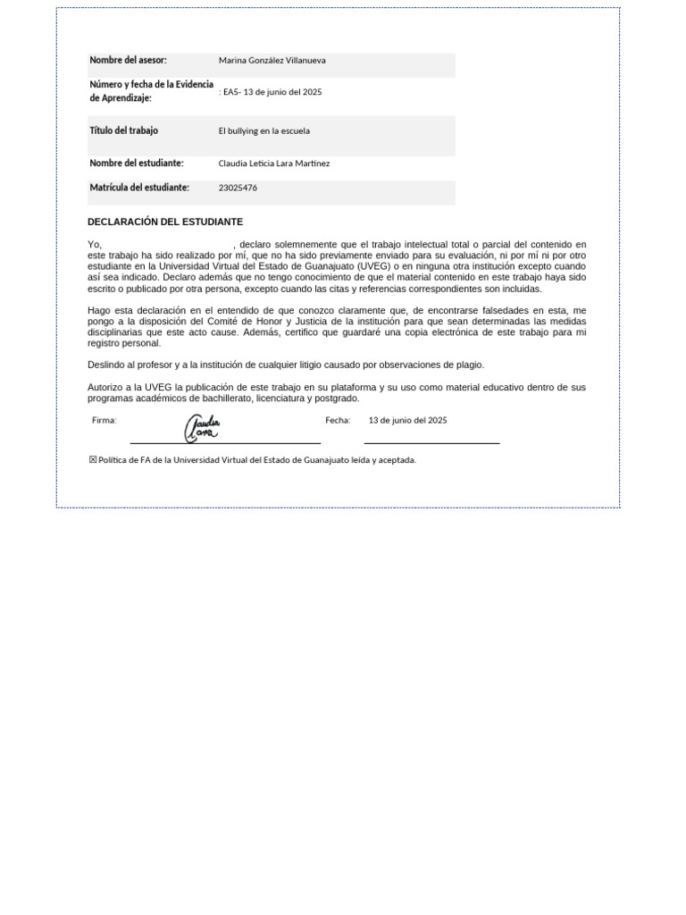 Lara Claudia EA5. | PDF | Escuelas | Salón de clases