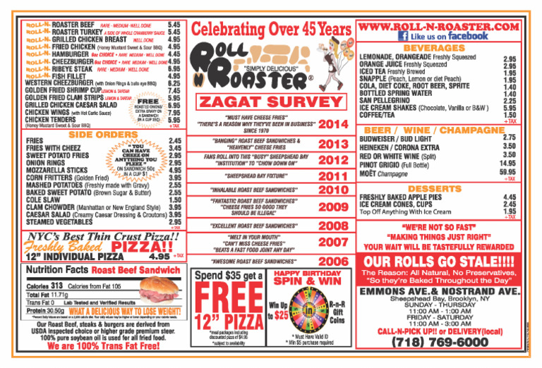 Printable Menu | PDF