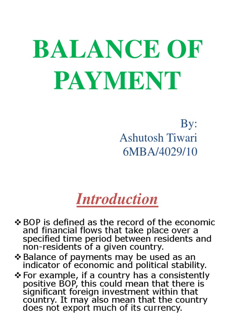 Balance of Payment | PDF | Current Account | Capital Account