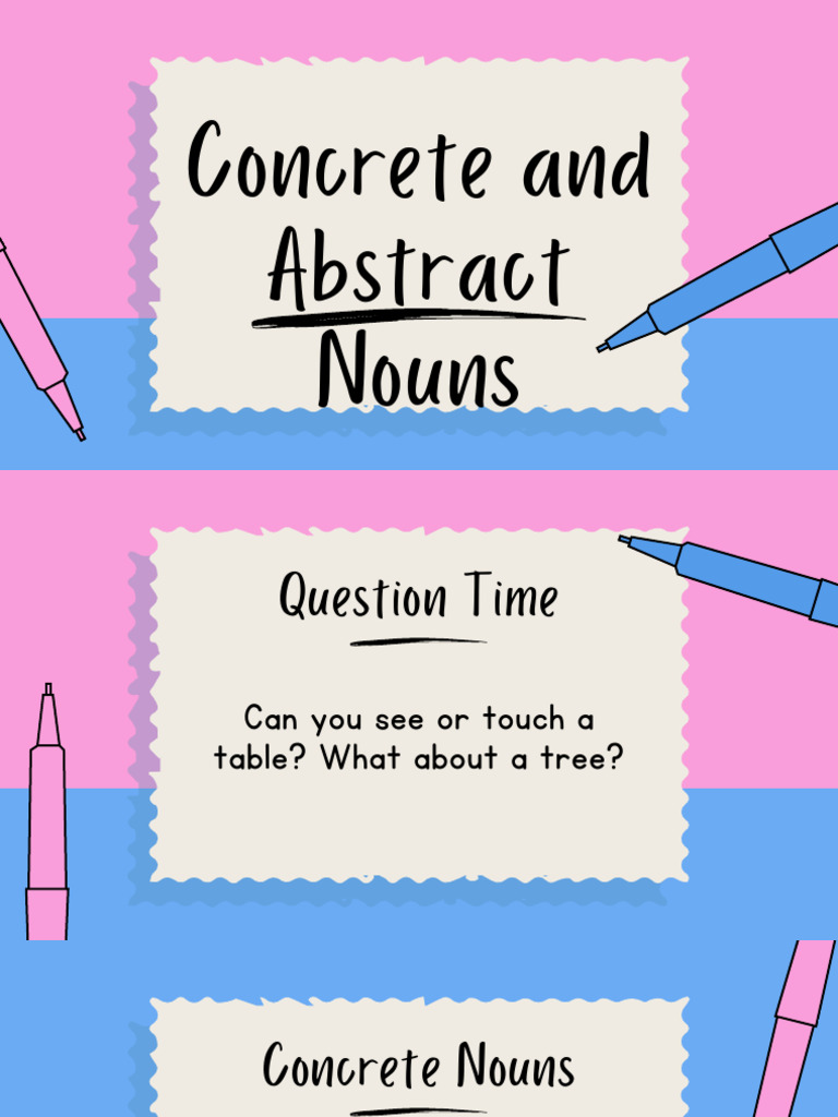 Concrete and Abstract Nouns Presentation | PDF