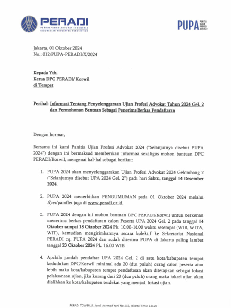 Pendaftaran UPA 2024 Gelombang 2 | PDF