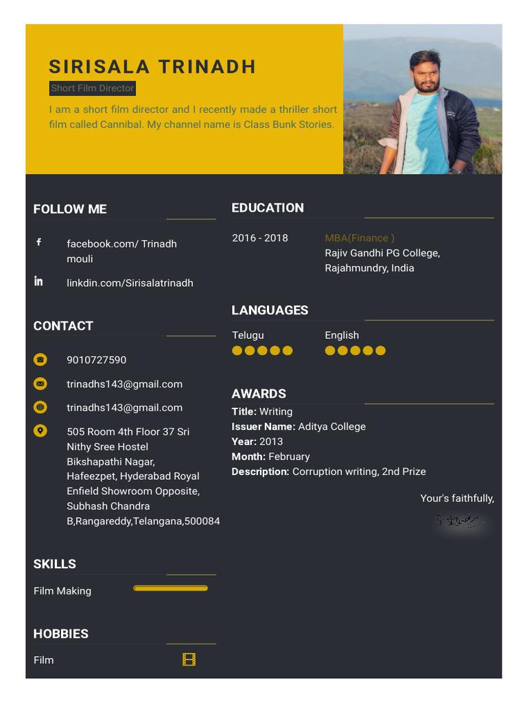 Trinadh Short Film Director | PDF