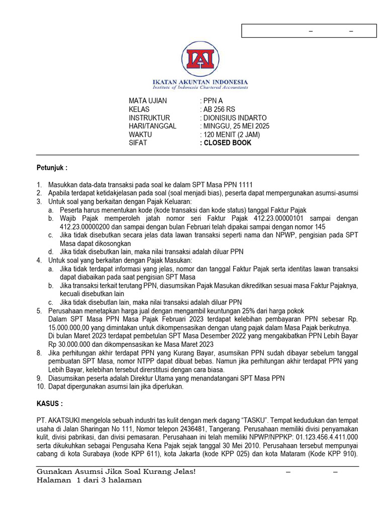 Panduan SPT PPN untuk PT Akatsuki 2025 | PDF