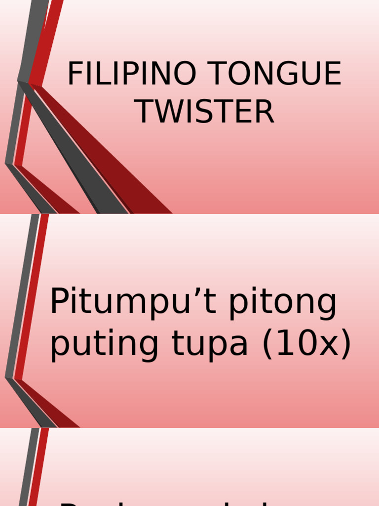 Filipino Tongue Twister | PDF