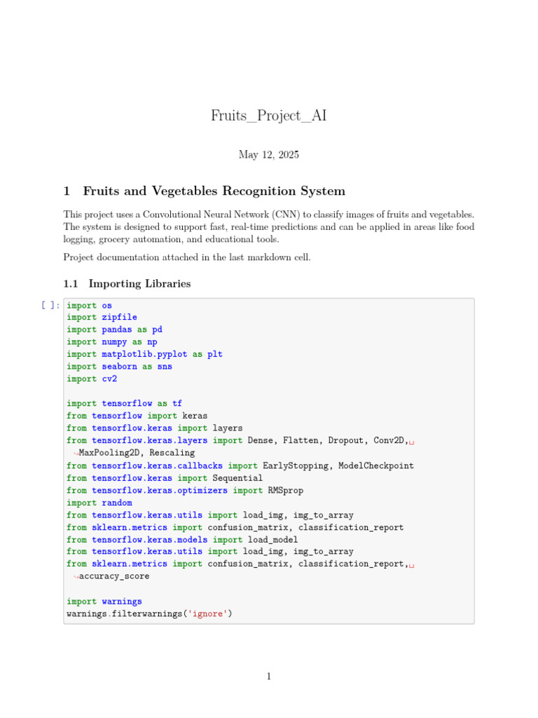 CNN Image Classification - Real Time Food Recognition | PDF | Machine Learning | Applied Mathematics