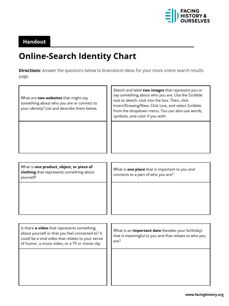 Handout - Online-Search Identity Chart | PDF