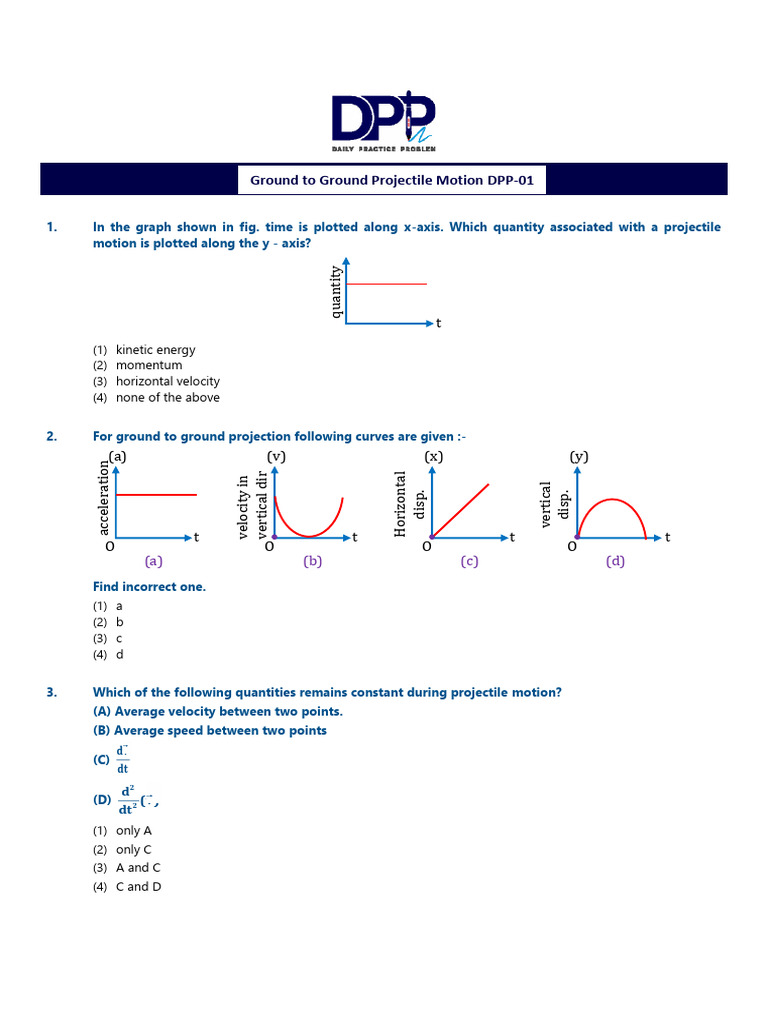 Motion in Plane (2D) - Removed | PDF | Acceleration | Projectiles