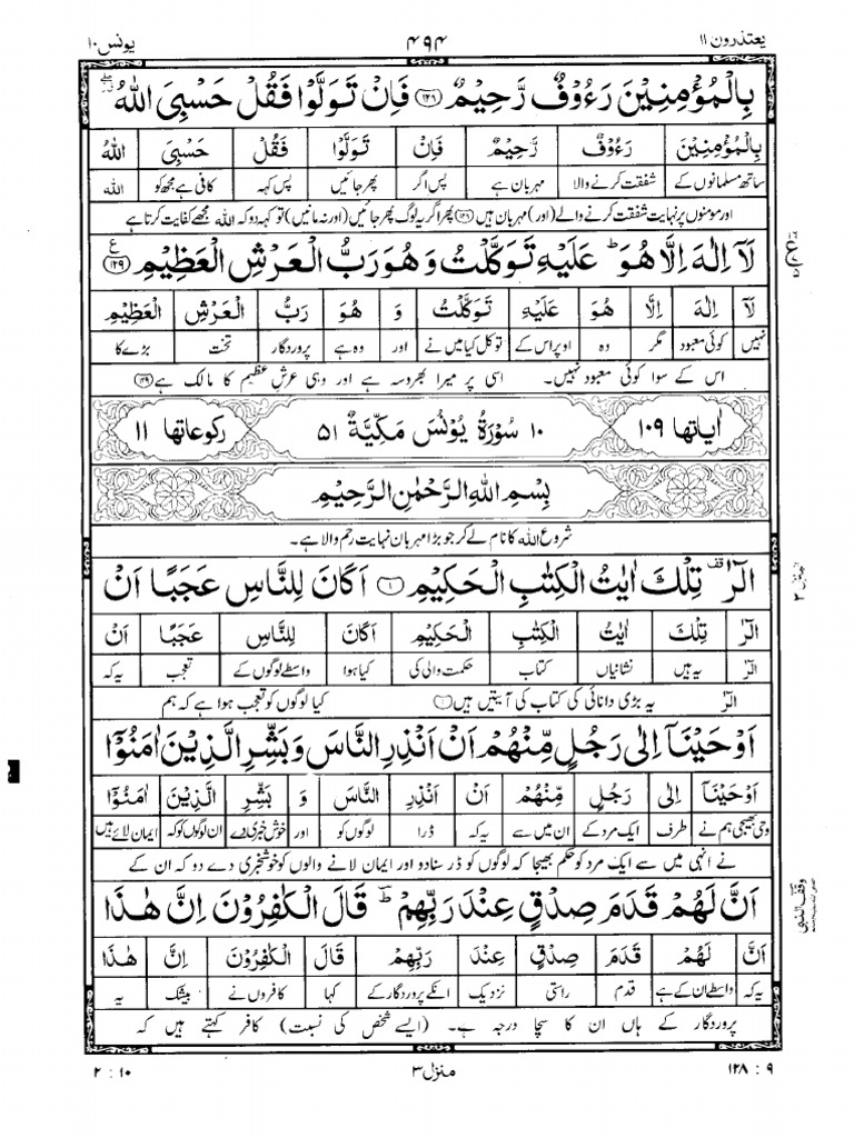 Surah 10 Yunus Urdu Tarjuma | PDF
