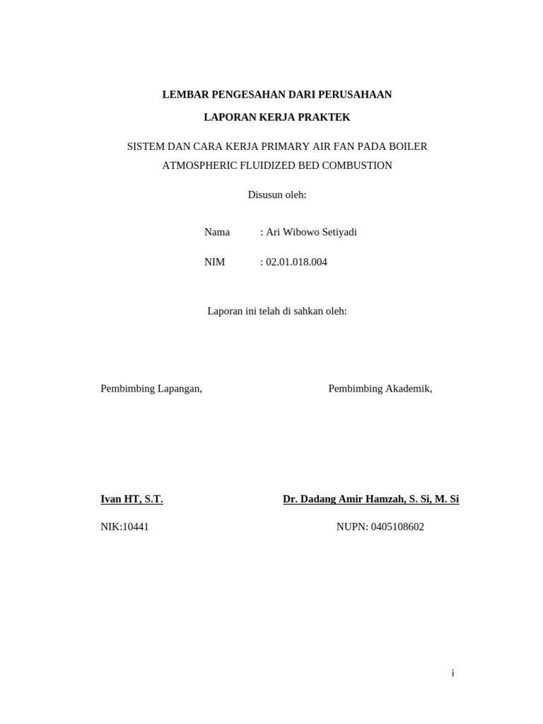 Lembar Pengesahan Dari Perusahaan | PDF