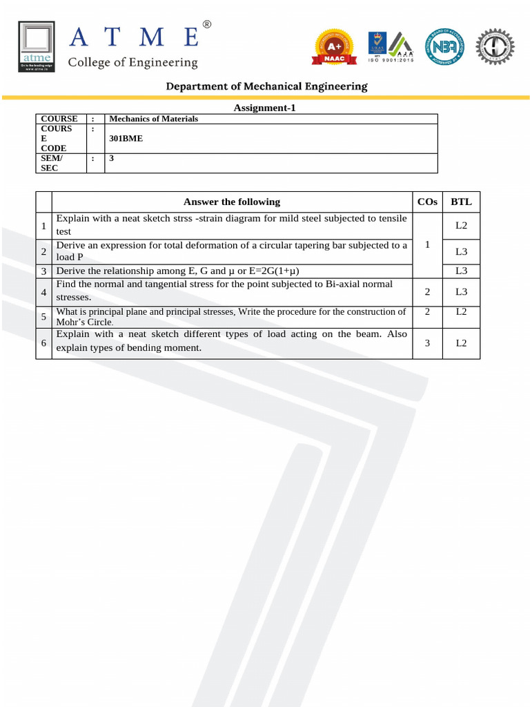 BME 301 - Assignment - 1 | PDF