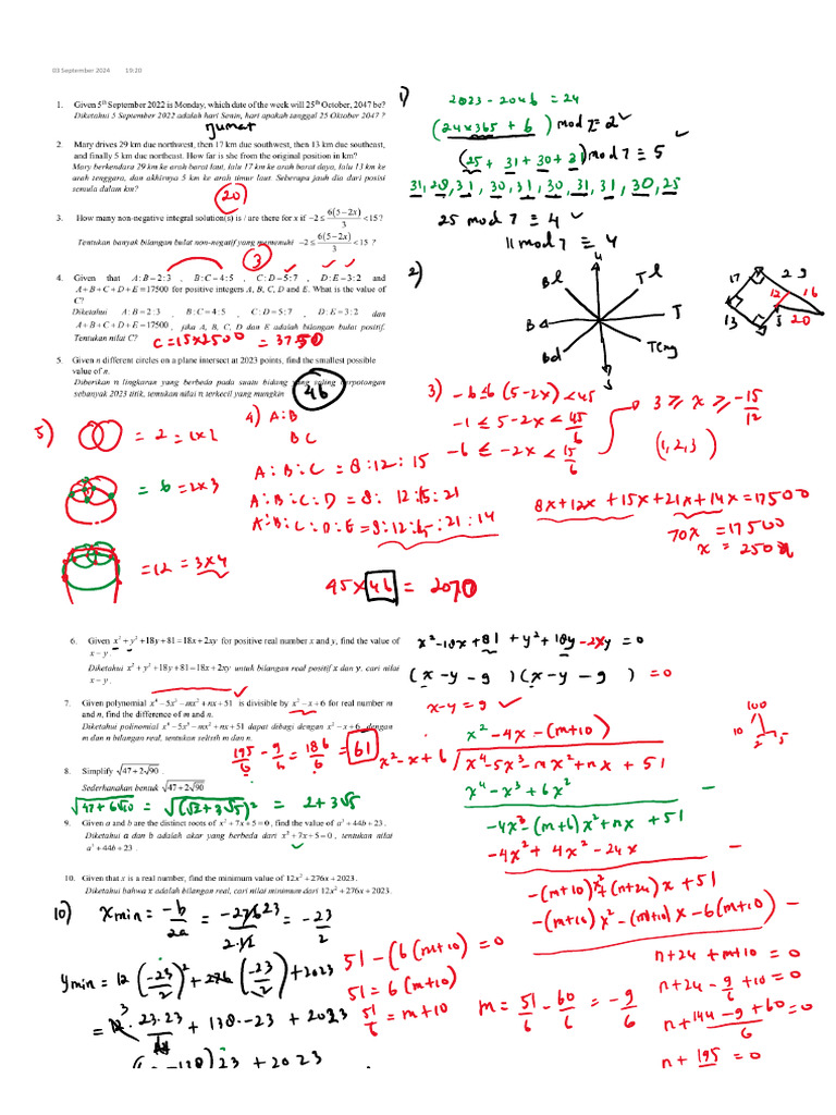 Timo 2023 Grade 9 | PDF