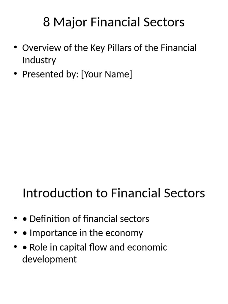 Overview of 8 Financial Sectors | PDF