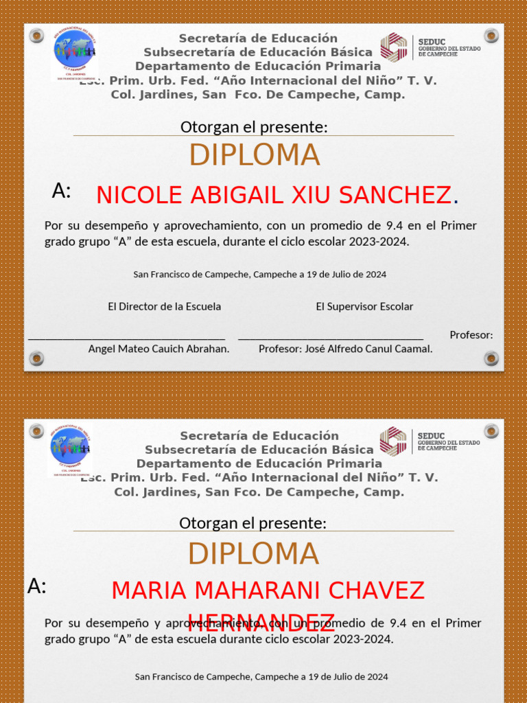 Diplomas | PDF | Infancia | Relaciones interpersonales