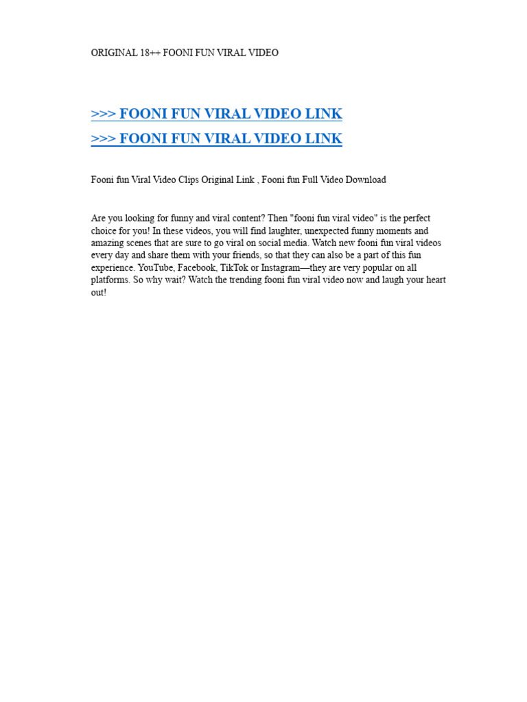 Original 18++ Fooni Fun Viral Video | PDF
