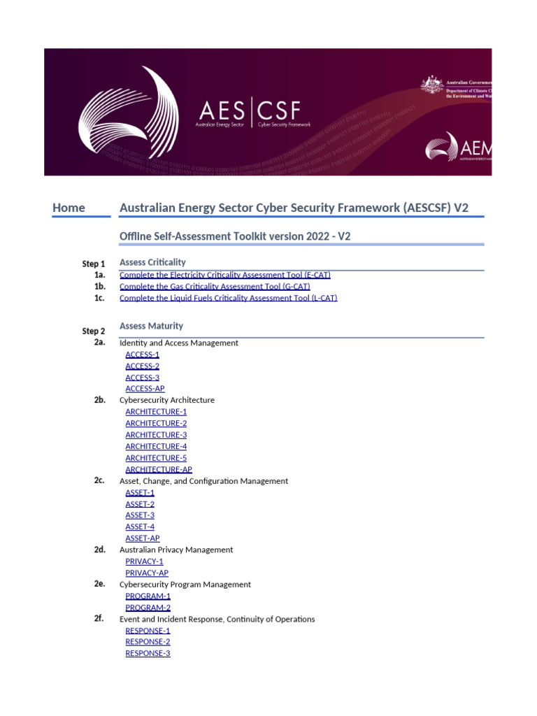 AESCSF Toolkit Template V2 | PDF | Natural Gas | Liquefied Natural Gas