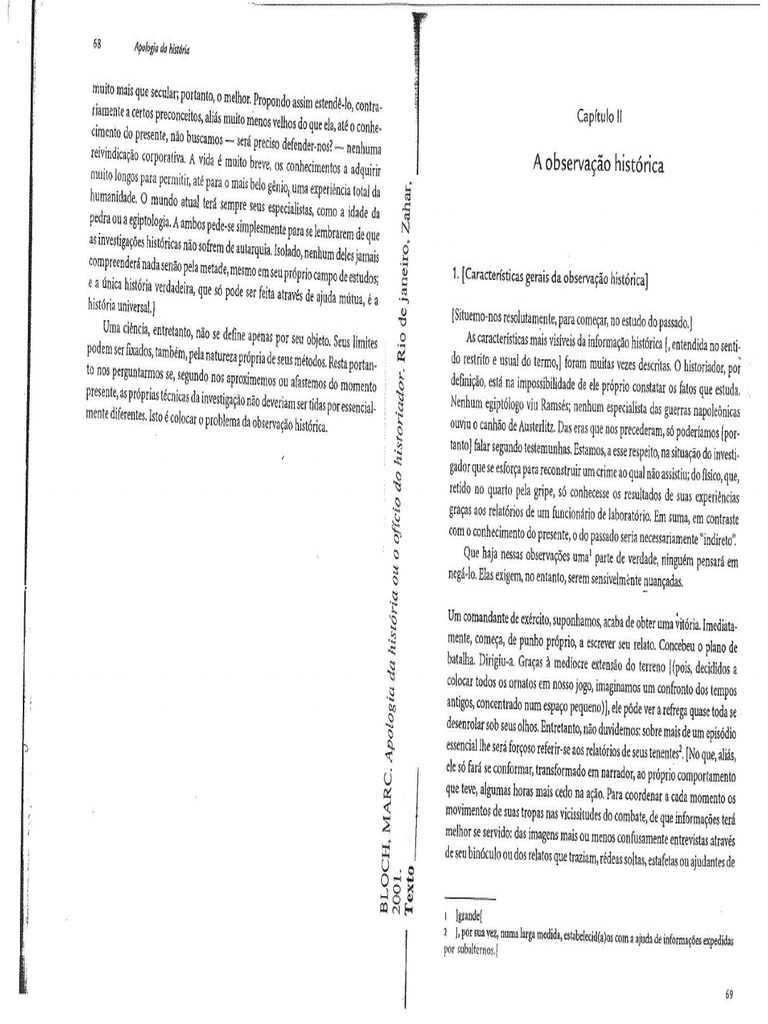 Texto 05. A Observao Histrica. BLOCH MARC. 1 1 | PDF