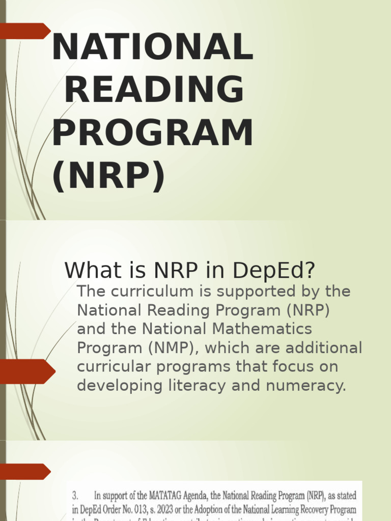 What Is NRP in DepEd | PDF | Curriculum | Reading Comprehension