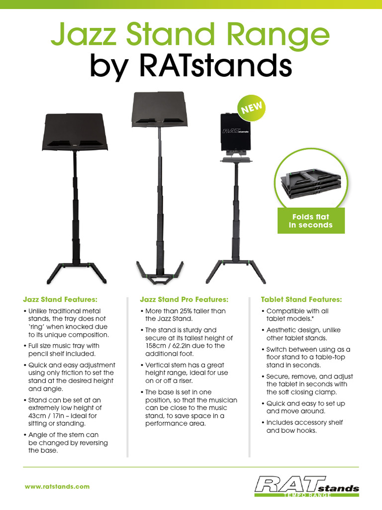 RATstands Jazz Range Specification Sheet | PDF