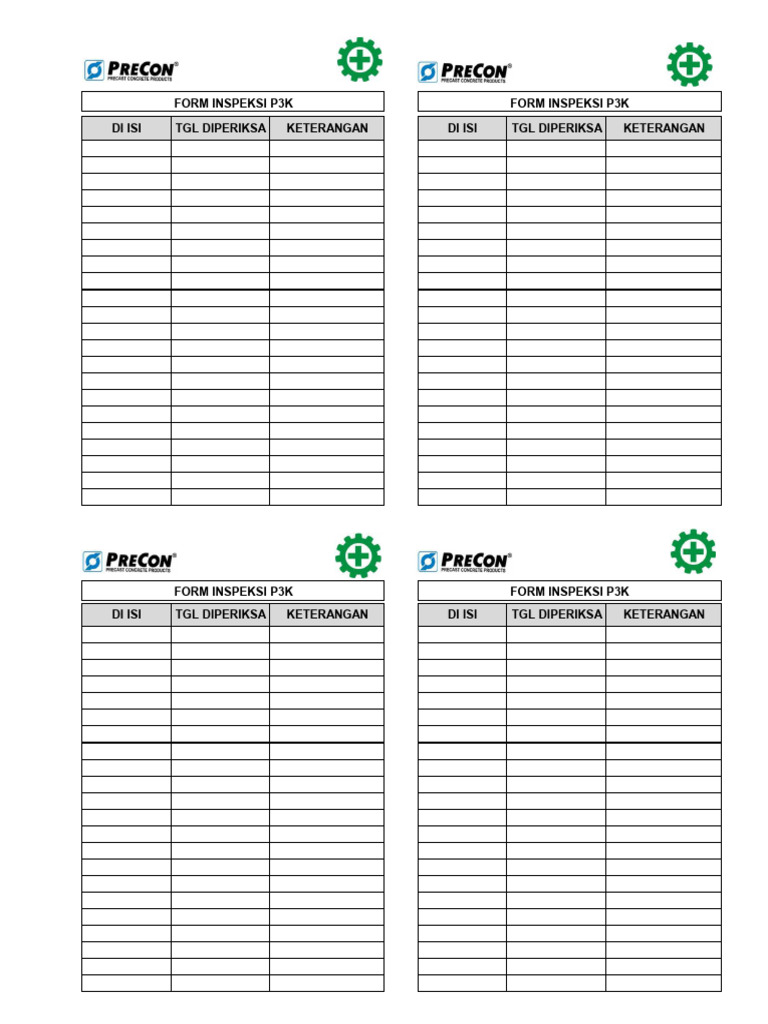 Form Inspeksi Kotak - P3K | PDF