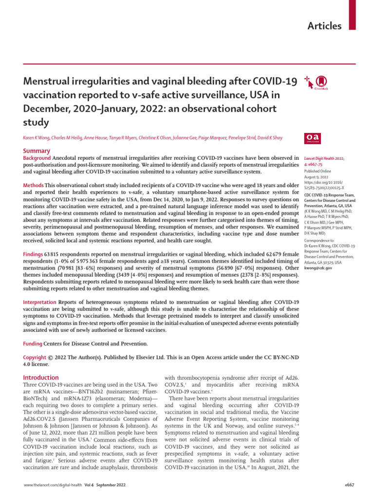 Menstrual Irregularities and Vaginal Bleeding Afte | PDF | Menstruation | Medicine