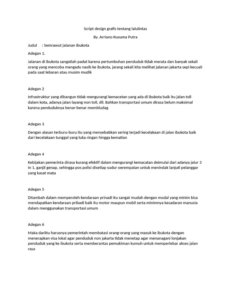 Masalah Lalu Lintas di Ibukota Jakarta | PDF