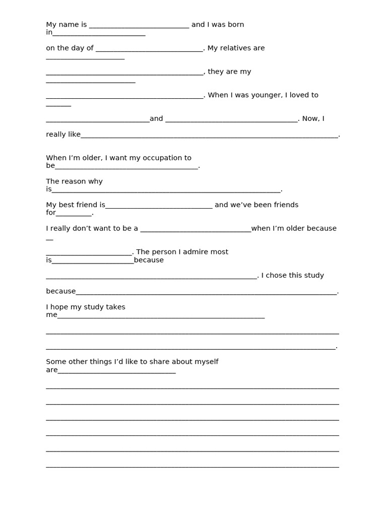 Autobiography Writing Format Writing Creative Writing Tasks 141882 | PDF