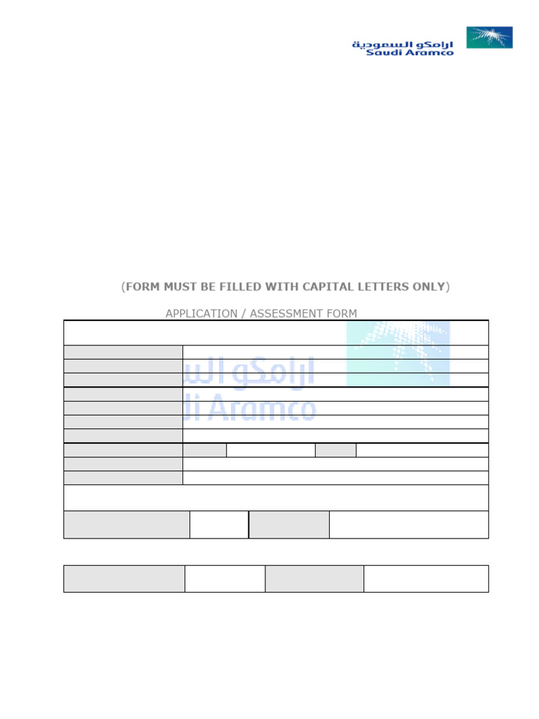 Aramco Recruitment Application Form | PDF | Information Privacy | Saudi ...