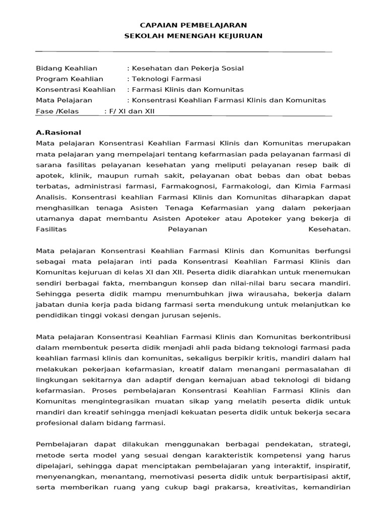 CP Mapel Pilihan Kelas Xii | PDF