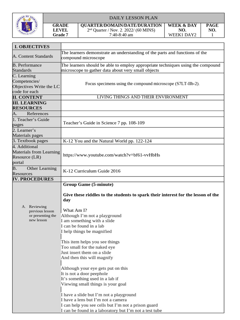 G7 Q2 LP Bio-Microscopy Umbac | PDF | Light | Optics