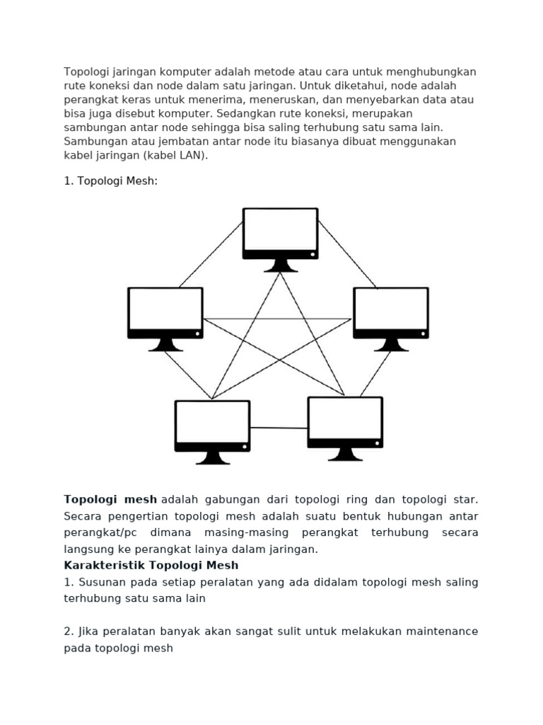 Topologi Jaringan Komputer Adalah Metode Atau Cara Untuk Menghubungkan Rute Koneksi Dan Node ...