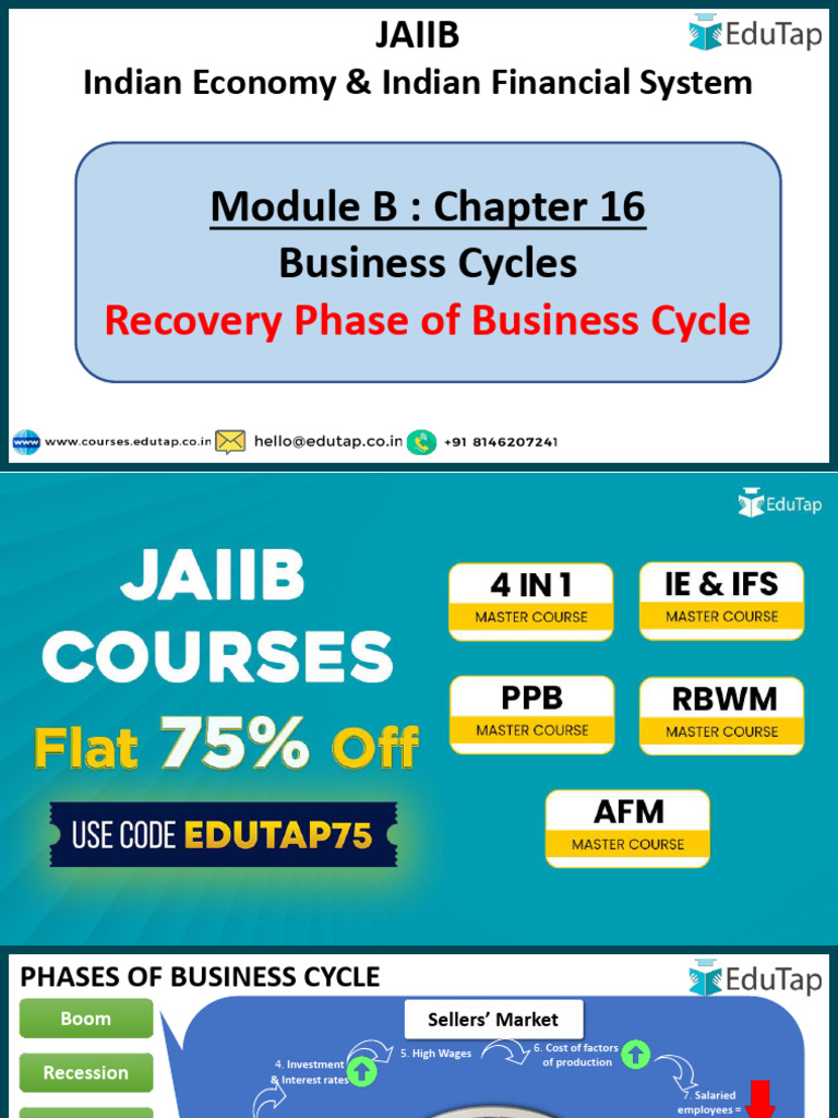 52 12th Jan 2024 Business Cycle Part 5 Business Cycle Recovery Phase ...