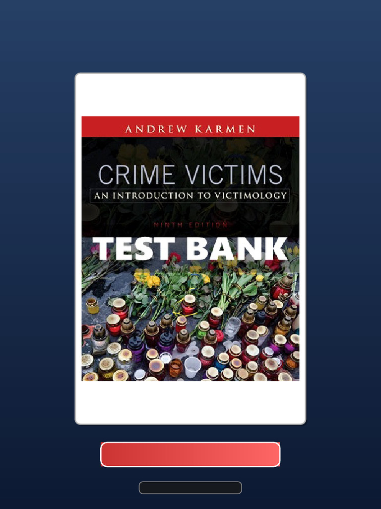 Crime Victims 9 Ed Karmen Ebook and TestBank Bundle Full Download | PDF ...