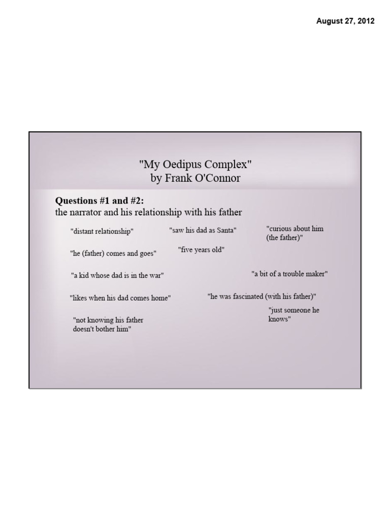 My Oedipus Complex Questions | PDF