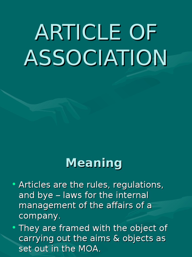 Articles of Association | PDF | Articles Of Association | Business Law