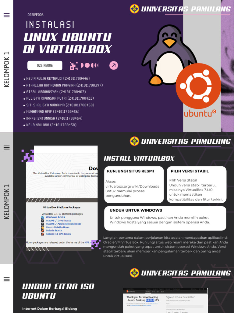 Installasi - Ubuntu - Kelompok 1 - VIRTUAL BOX | PDF
