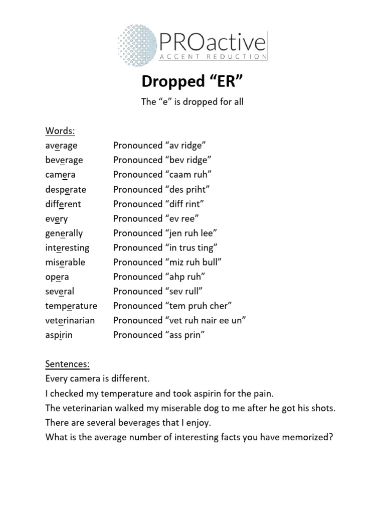 396 Part+Four Er+Dropped+Words+and+Sentences | PDF