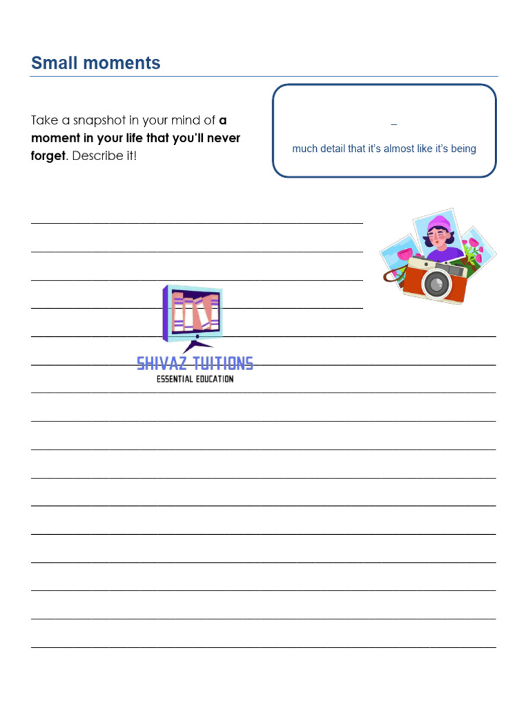 Grade 4 Small Moment Writing Guide | PDF