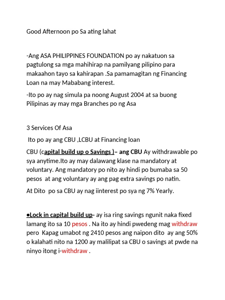 ASA Philippines Foundation | PDF