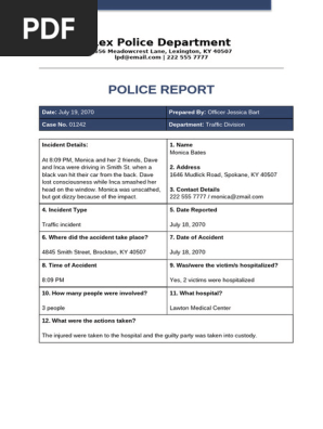 7 Police Report Templates In Word Pdf Sample Templates Blank Police