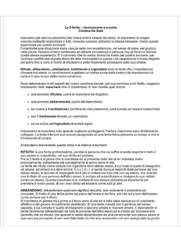 Protocollo Le 5 Ferite. Raymon Grace | PDF