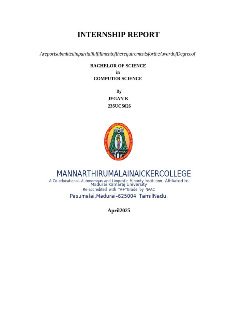 Internship Report TemplateAI | PDF | World Wide Web | Internet & Web