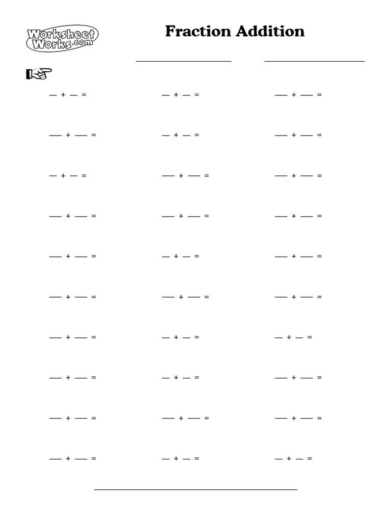 WorksheetWorks Fraction Addition 1 | PDF