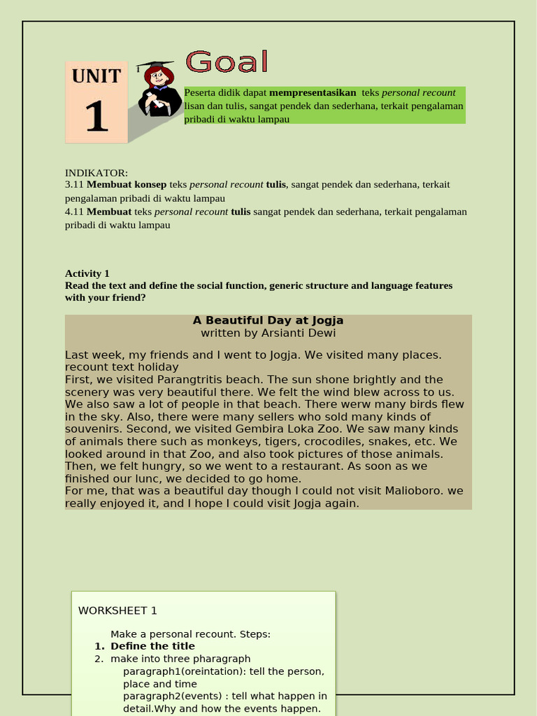Mempresentasikan: Personal Recount | PDF
