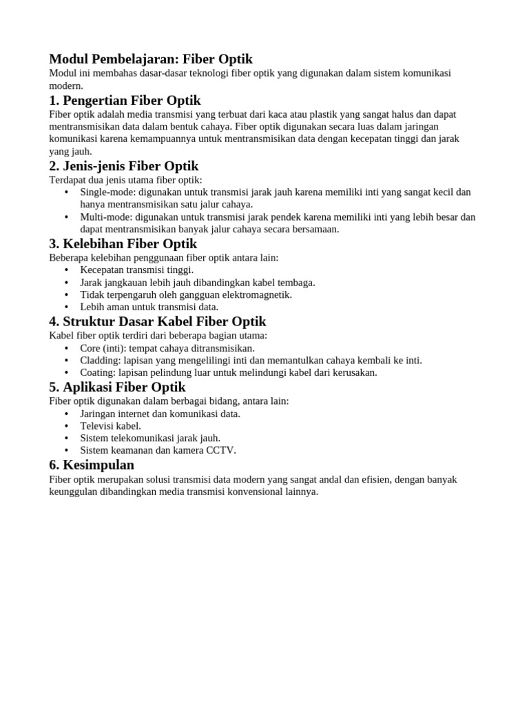 Modul Fiber Optik | PDF