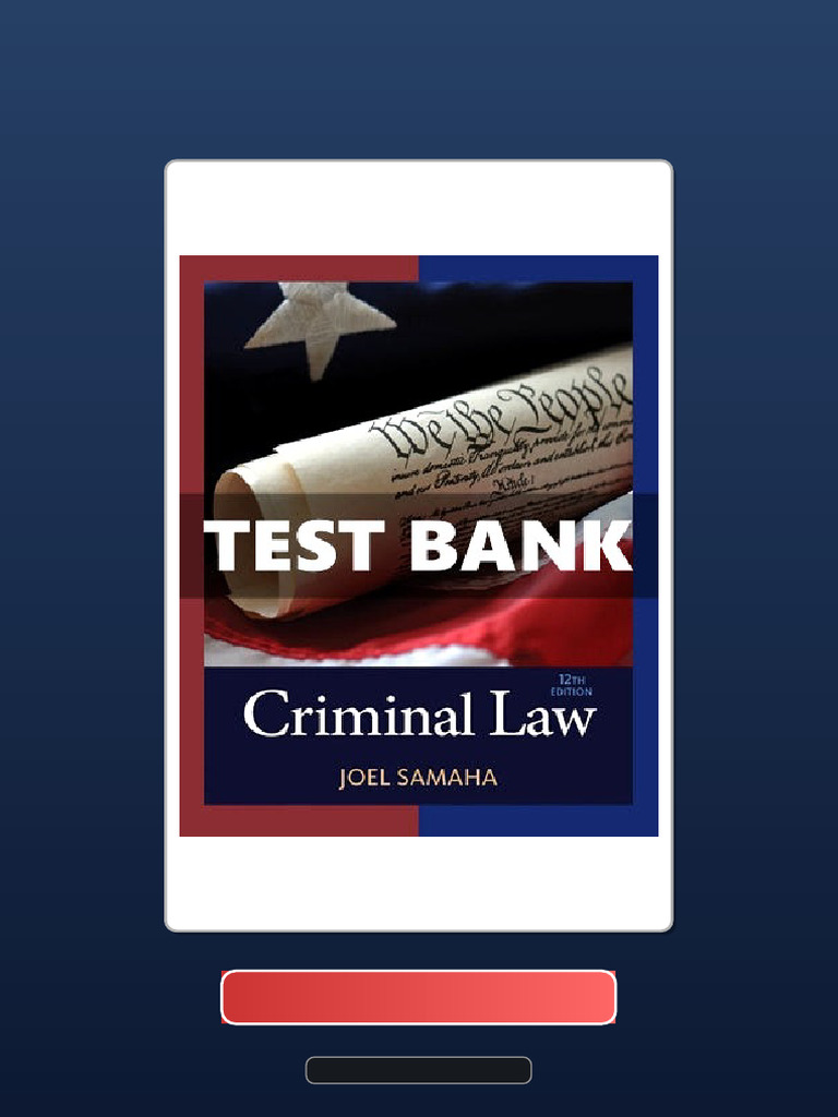 Criminal Law 12th Ed Samaha Ebook and TestBank Bundle Full Download ...