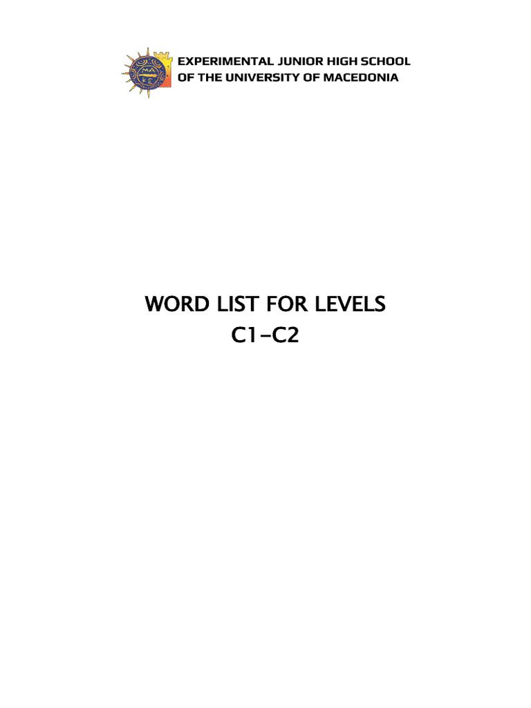 Level C1-C2 Word List | PDF | Verb | Adjective