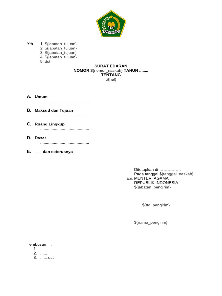 Contoh Surat Edaran | PDF