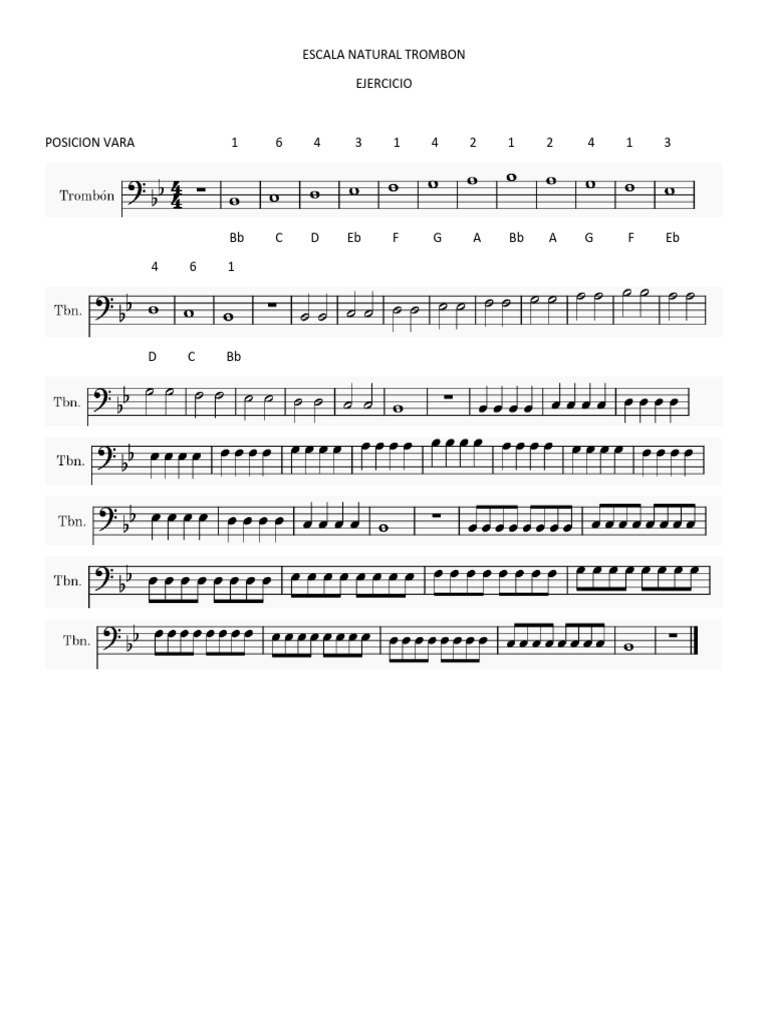 Escala Natural Trombon | PDF