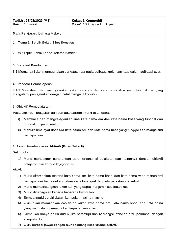 RPH 07 Mac 2025 Jumaat (m3) | PDF
